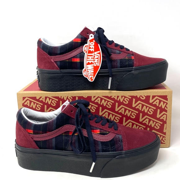 Vans | Shoes | Vans Old Skool Platform Shoes Red Black Suede Women Size ...
